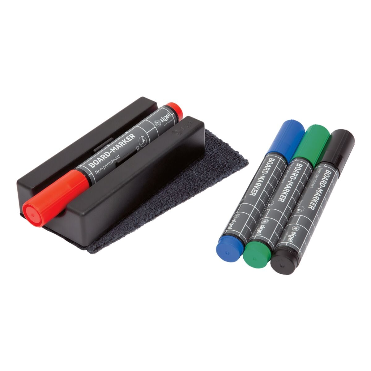 SIGEL Lot d'effaceurs magnétiques avec porte-stylo et 4 marqueurs pour ...