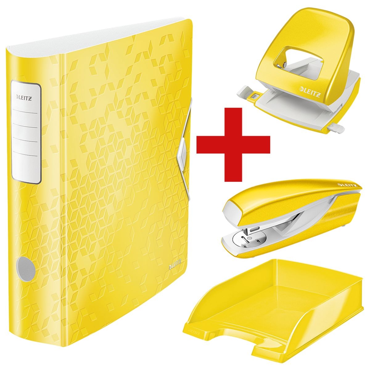 Starter-Set »LEITZ WOW« (Ordner, Locher, Briefkorb und Tacker), Bei ...