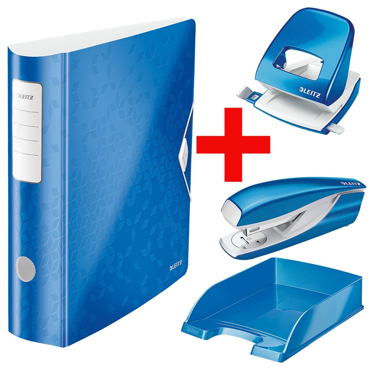 Starter-Set »LEITZ WOW« (Ordner, Locher, Briefkorb und Tacker), Bei ...