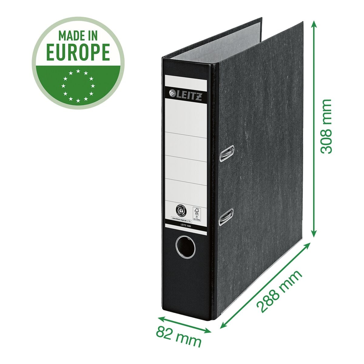 Ordner A4 LEITZ 1080 breit, Wolkenmarmor mit farbigem Rücken, Bei OTTO ...