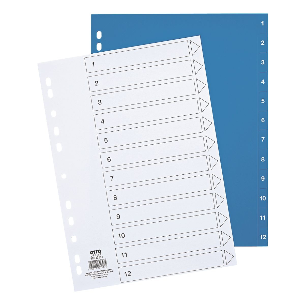 OTTO Office Register, A4, 1-12 12-teilig, weiß / einfarbige Taben ...