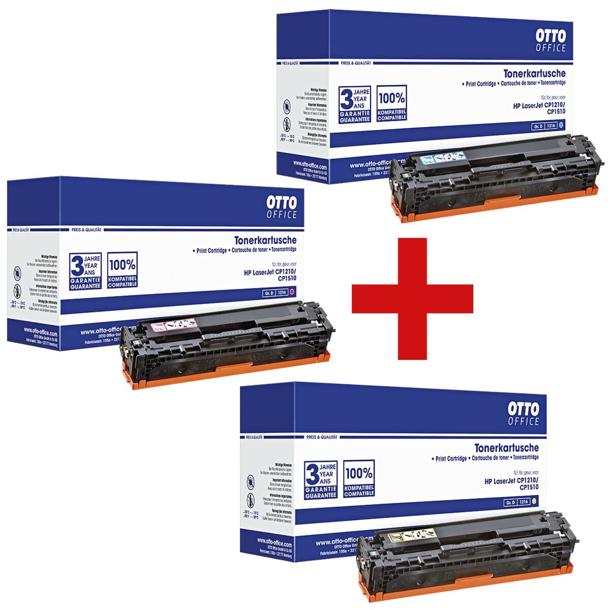 OTTO Office Tonerpatronen-Set ersetzt HP »CB540A / CB541A / CB542A ...
